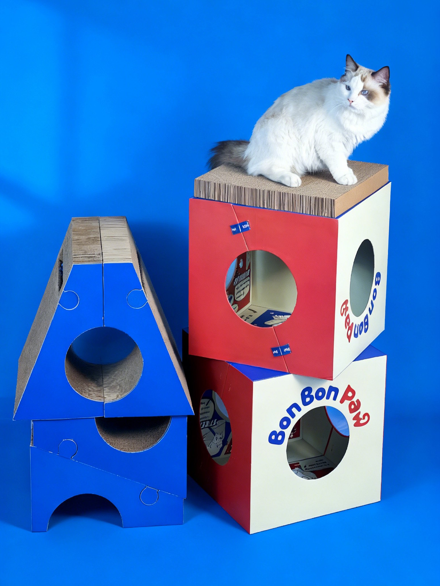 MULTI-FUNCTIONAL CAT SCRATCHER CARDBOARD【FOUR】 – BonBonPaw