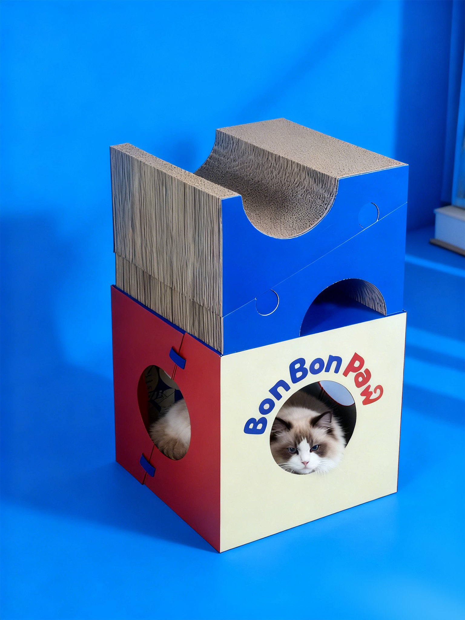 MULTI-FUNCTIONAL CAT SCRATCHER CARDBOARD【TWO】 – BonBonPaw