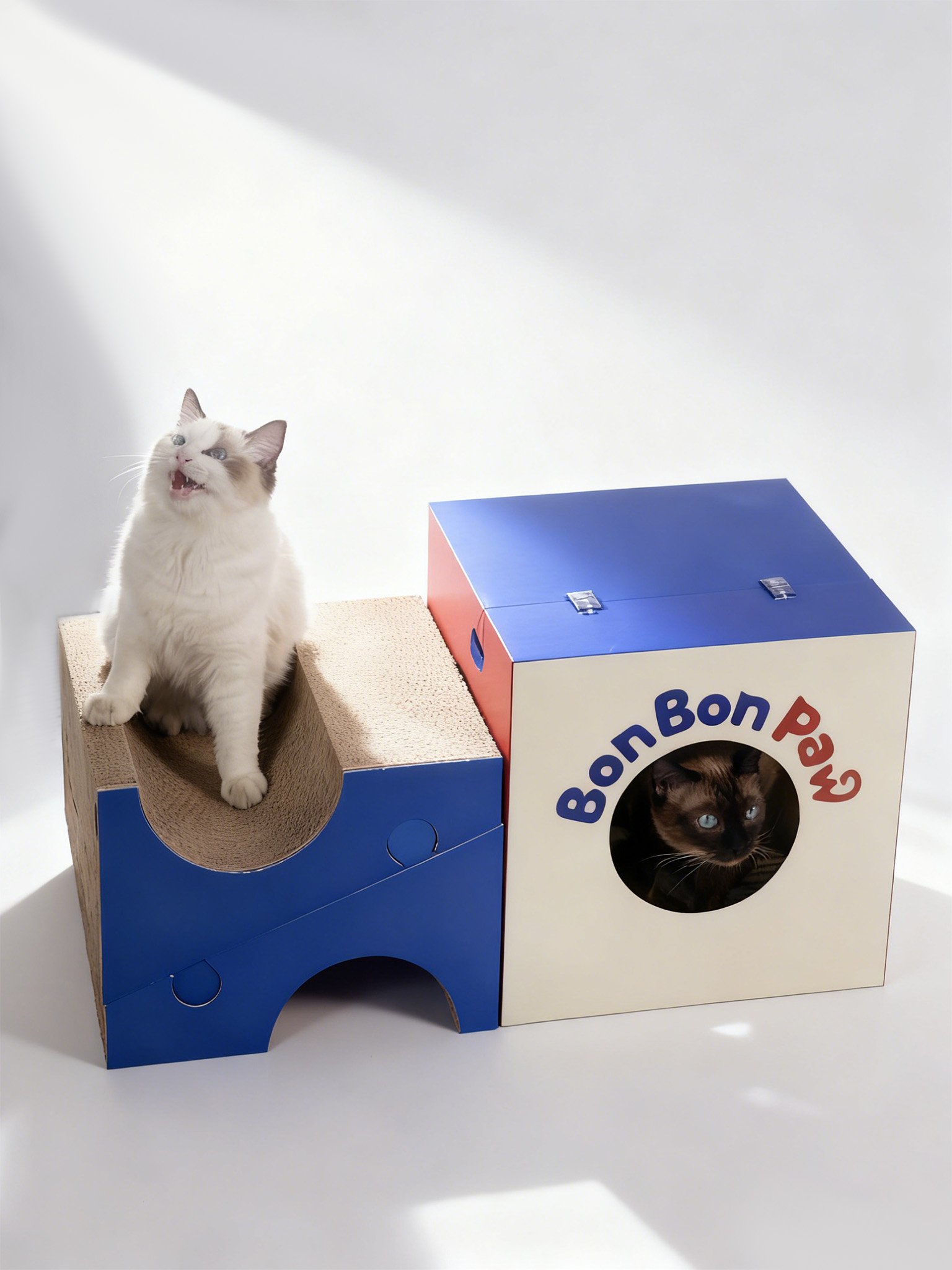 MULTI-FUNCTIONAL CAT SCRATCHER CARDBOARD【TWO】 – BonBonPaw